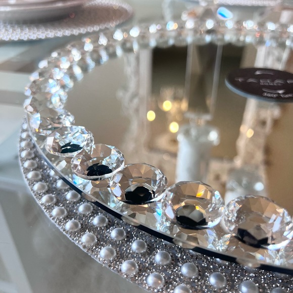 Tahari | Accents | Tahari Diamond Bling Jewel Mirror Mirrored Glass ...